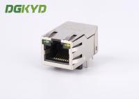 China 25.4mm Tab Up Cat5 RJ45 Connector with LEDs - 100 BASE-TX Performance, 8-Pin PCB Mount Design for sale