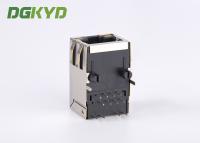 China 25.4mm Tab Up Cat5 RJ45 Connector with LEDs - 100 BASE-TX Performance, 8-Pin PCB Mount Design for sale
