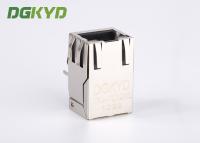China 25.4mm Tab Up Cat5 RJ45 Connector with LEDs - 100 BASE-TX Performance, 8-Pin PCB Mount Design for sale