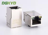 China Single Port RJ45 Modular Jack with Magnetics for CAT5/6 Networks - 10/100 BASE-T, 8 Position Connector for sale