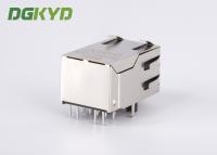 China 25.4mm Single Port Gigabit Ethernet RJ45 Connector with LED - 10G BASE-T Speed, 8 Terminals, UL 94V-0 Certified for sale
