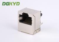 China 12mm Low Profile 100 BASE Top Entry Female RJ45 LAN Jack with Magnetics - 260°C Solderable, 10K Cycle Durability for sale