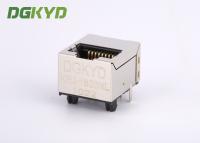China 12mm Low Profile 100 BASE Top Entry Female RJ45 LAN Jack with Magnetics - 260°C Solderable, 10K Cycle Durability for sale