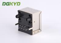 China 12mm Low Profile 100 BASE Top Entry Female RJ45 LAN Jack with Magnetics - 260°C Solderable, 10K Cycle Durability for sale
