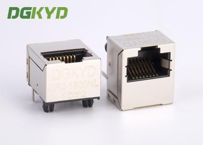 China 12mm Low Profile 100 BASE Top Entry Female RJ45 LAN Jack with Magnetics - 260°C Solderable, 10K Cycle Durability for sale