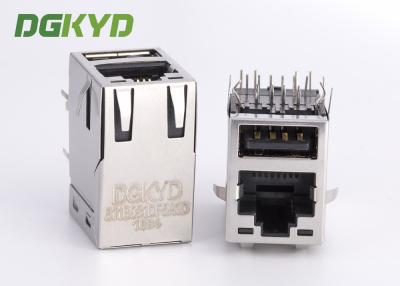 China CAT5E SFP RJ45 Connector with 100 BASE-T Transformer - 8 Position Stacked Jack with USB Interface for sale