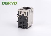 China Industrial Dual Deck USB RJ45 Connector Cat 5e with LED Indicators 1.5A 125VAC for sale