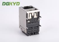 China KRJ-008QGYGWUSBNL Single Port CAT6 RJ45 Connector with USB - 29.0mm Length, 1500Vrms Isolation, 350μH OCL for sale