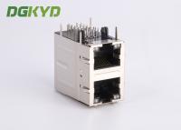 China Gigabit Ethernet RJ45 Connector 2 Port Cat6 Shielded Jack with Bicolor LEDs for sale