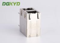 China Gigabit Ethernet RJ45 Connector 2 Port Cat6 Shielded Jack with Bicolor LEDs for sale