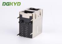 China Gigabit Ethernet RJ45 Connector 2 Port Cat6 Shielded Jack with Bicolor LEDs for sale