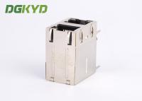 China Gigabit Ethernet RJ45 Connector 2 Port Cat6 Shielded Jack with Bicolor LEDs for sale