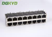 China DGKYD28Q077DG1A4D CAT6 RJ45 Magnetics Jack 1000 Base-T Connector 2×8 Port Shielded for sale