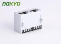 China Gray Dual Port RJ45 Modular Jack with Magnetic Transformer 20.58mm Length 10/100/1000BASE-TX for sale