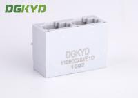 China Gray Dual Port RJ45 Modular Jack with Magnetic Transformer 20.58mm Length 10/100/1000BASE-TX for sale