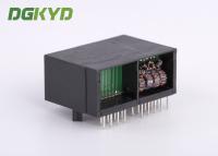 China DGKYD112Q006IWA1D Dual Port RJ45 Modular Jack Connector CAT6 1000BASE-TX 20.58mm Length for sale