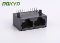 China DGKYD112Q006IWA1D Dual Port RJ45 Modular Jack Connector CAT6 1000BASE-TX 20.58mm Length for sale