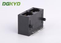 China DGKYD112Q006IWA1D Dual Port RJ45 Modular Jack Connector CAT6 1000BASE-TX 20.58mm Length for sale