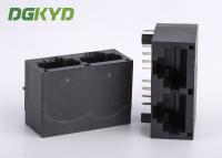 China DGKYD112Q006IWA1D Dual Port RJ45 Modular Jack Connector CAT6 1000BASE-TX 20.58mm Length for sale