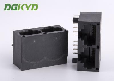 China DGKYD112Q006IWA1D Dual Port RJ45 Modular Jack Connector CAT6 1000BASE-TX 20.58mm Length for sale