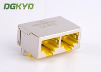 China CAT 6 Ganged 2 Port RJ45 Keystone Jack with Gigabit Ethernet Transformer Shielded for sale