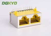 China CAT 6 Ganged 2 Port RJ45 Keystone Jack with Gigabit Ethernet Transformer Shielded for sale