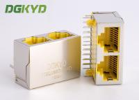 China CAT 6 Ganged 2 Port RJ45 Keystone Jack with Gigabit Ethernet Transformer Shielded for sale
