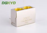 China CAT 6 Ganged 2 Port RJ45 Keystone Jack with Gigabit Ethernet Transformer Shielded for sale