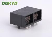 China Unshielded Black Plastic Housing CAT5 2 Port RJ45 Female Connector 100 BASE-TX for sale