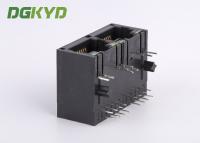 China Unshielded Black Plastic Housing CAT5 2 Port RJ45 Female Connector 100 BASE-TX for sale