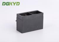 China Unshielded Black Plastic Housing CAT5 2 Port RJ45 Female Connector 100 BASE-TX for sale