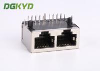 China 100 Megabit Dual Port RJ45 Connector with Isolation Transformer - 21.3mm Length, 1500Vrms Isolation for IP Phone for sale