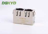 China Tab Down Ganged Double Port Magnetic Modular Jack Cat5e Rj45 Keystone Connector for sale