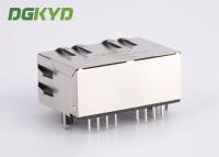 China Tab Down Ganged Double Port Magnetic Modular Jack Cat5e Rj45 Keystone Connector for sale