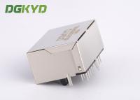 China PCB mount 10 / 100 BASE 2 Port RJ45 Network Connector with Lan Transformer 100BASE for sale