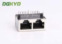China PCB mount 10 / 100 BASE 2 Port RJ45 Network Connector with Lan Transformer 100BASE for sale