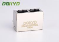 China PCB mount 10 / 100 BASE 2 Port RJ45 Network Connector with Lan Transformer 100BASE for sale