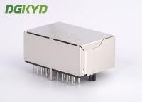 China 1x2 Integrated Magnetic RJ45 Modular Jack 100BASE Connector - 21.3mm Length, 1500Vrms Isolation for sale