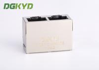 China 1x2 Integrated Magnetic RJ45 Modular Jack 100BASE Connector - 21.3mm Length, 1500Vrms Isolation for sale
