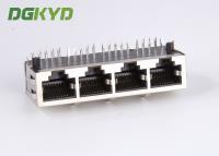 China KRJ-401QWNL Quad Port 1000Mb Gigabit RJ45 Connector Module 21.3mm Length 125V AC Rating for sale