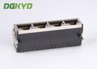 China KRJ-401QWNL Quad Port 1000Mb Gigabit RJ45 Connector Module 21.3mm Length 125V AC Rating for sale