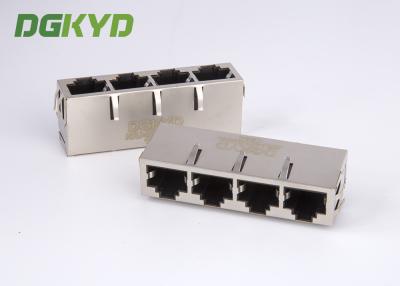 China KRJ-401QWNL Quad Port 1000Mb Gigabit RJ45 Connector Module 21.3mm Length 125V AC Rating for sale