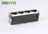China Shielded 1×4 RJ45 Connector with Internal Magnetics 10/100BASE-TX 21.3mm Length for sale