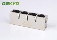 China Shielded 1×4 RJ45 Connector with Internal Magnetics 10/100BASE-TX 21.3mm Length for sale