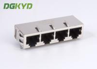 China Shielded 1×4 RJ45 Connector with Internal Magnetics 10/100BASE-TX 21.3mm Length for sale