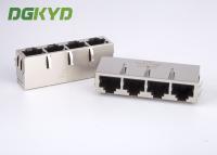 China Shielded 1×4 RJ45 Connector with Internal Magnetics 10/100BASE-TX 21.3mm Length for sale