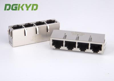 China Shielded 1×4 RJ45 Connector with Internal Magnetics 10/100BASE-TX 21.3mm Length for sale