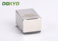 China Shielded 8P8C SMD RJ45 PCB Connector with Integrated Magnetics 10/100 Base-TX 21.3mm for sale