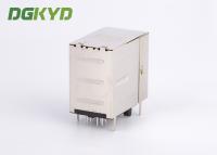 China 8P8C Cat5e 100Mb Stacked 2 Port RJ45 Jack Connector with Transformer for sale