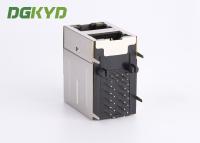 China 8P8C Cat5e 100Mb Stacked 2 Port RJ45 Jack Connector with Transformer for sale